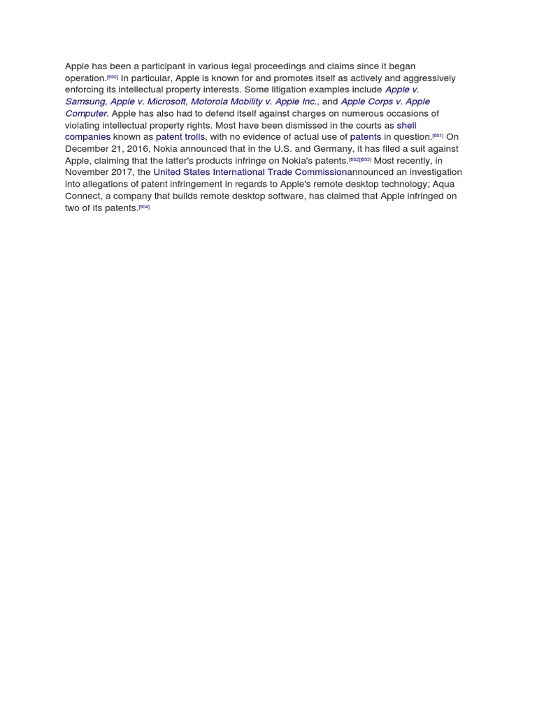 Apple v. Samsung Apple v. Microsoft Motorola Mobility v. Apple Inc ...