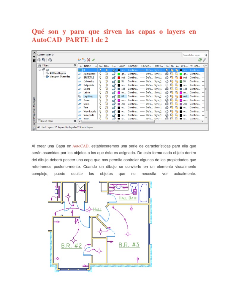 Qué Son Y Para Que Sirven Las Capas O Layers En Autocad Parte 1 De 2