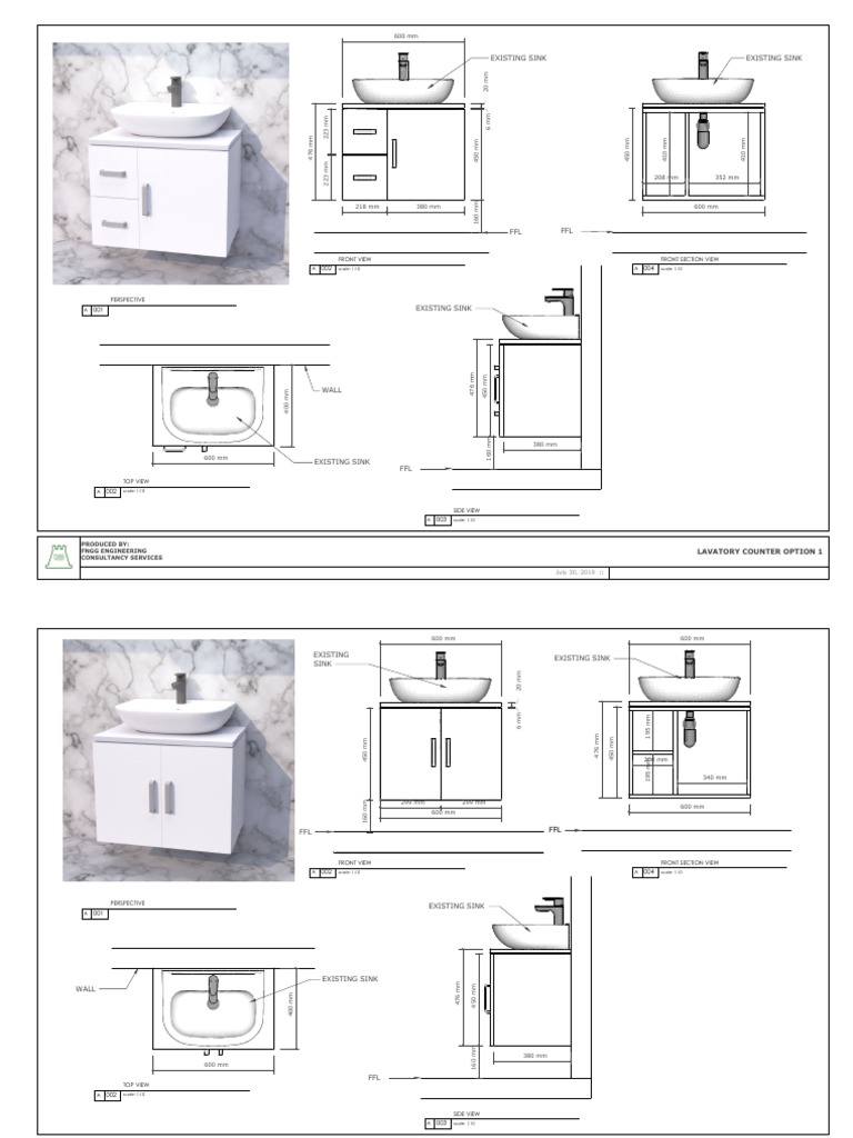 Lavatory Counter and Hanging Cabinet | PDF
