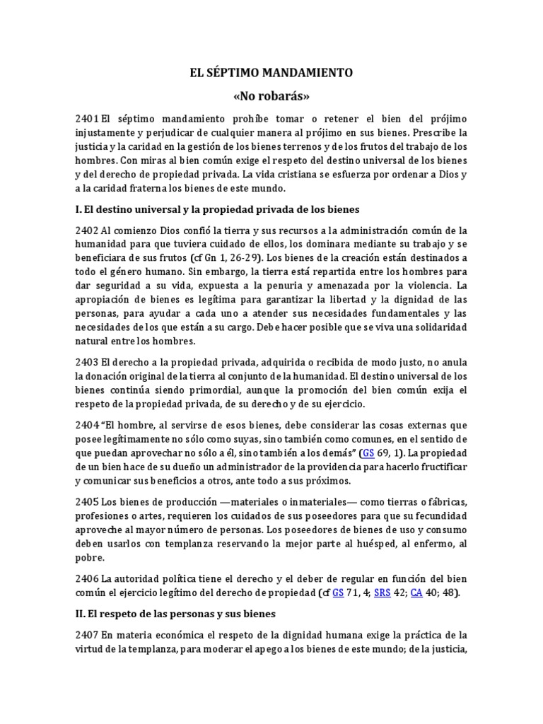 El Séptimo Mandamiento | PDF | Iglesia Católica | Jesús
