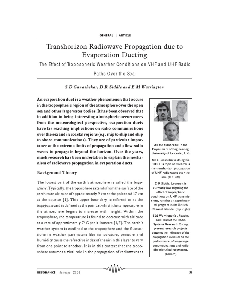 Transhorizon Radiowave Propagation Due To Evaporation Ducting An Analysis Of The Effect Of