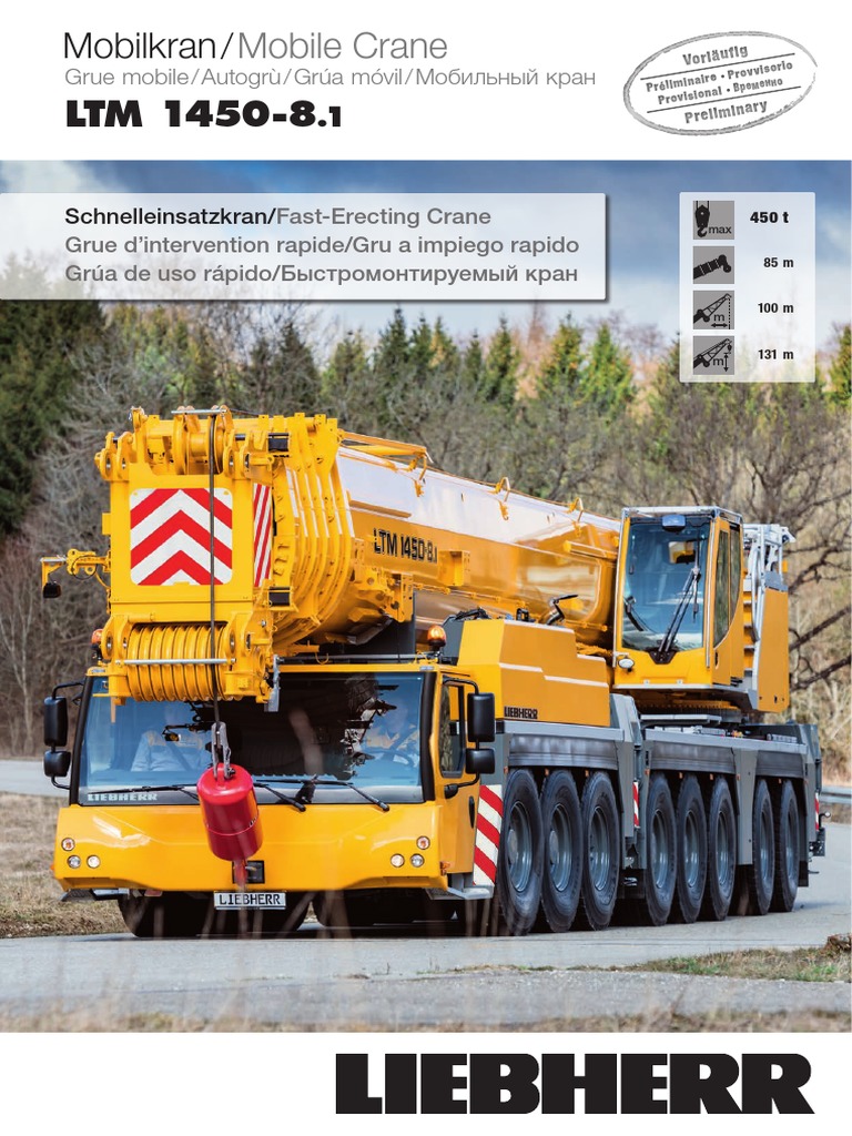 LTM 1450 | PDF | Machines | Construction Equipment