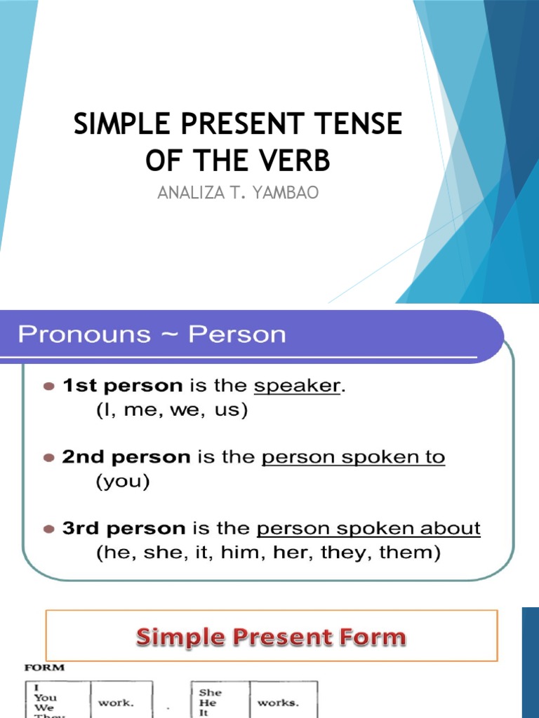 Simple Present Tense of The Verb | PDF