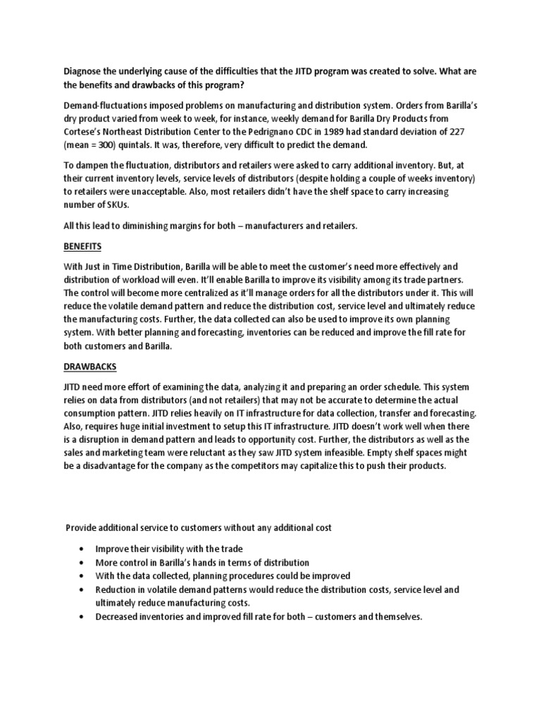 Diagnose The Underlying Cause of The Difficulties That The JITD Program ...