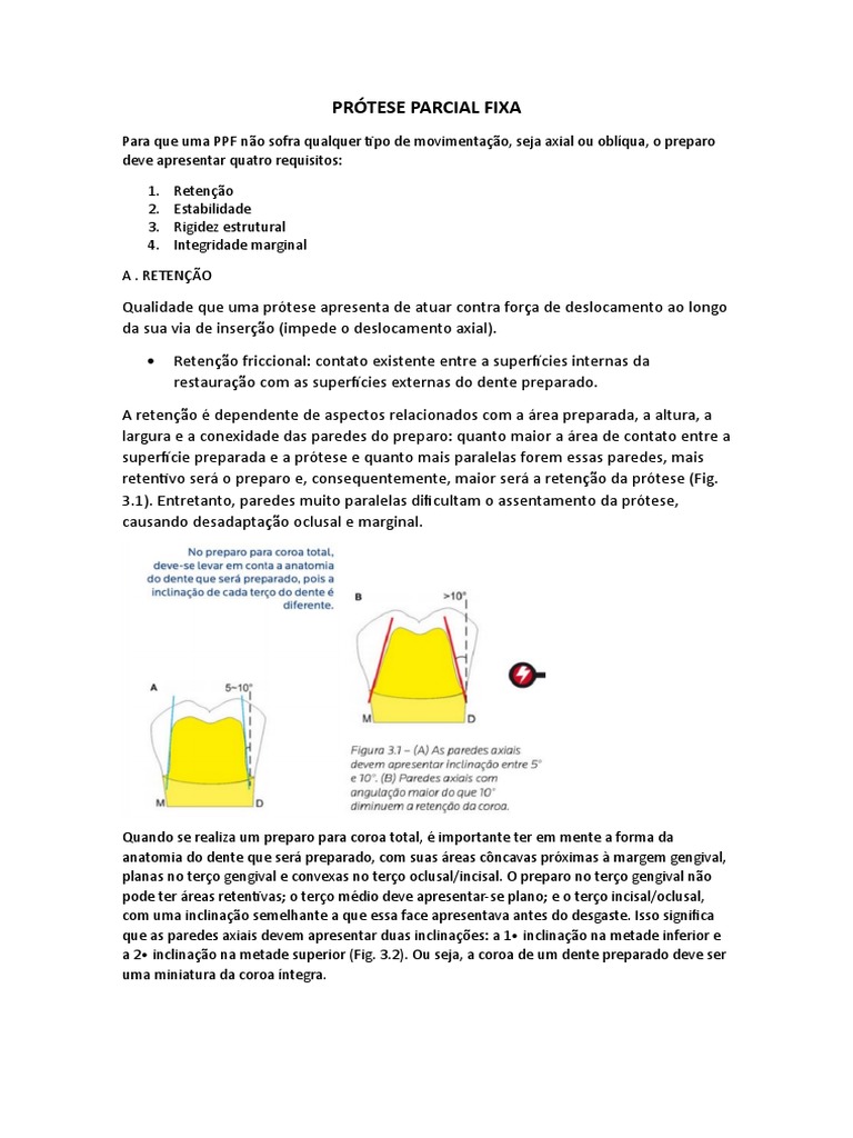 Prótese Fixa | PDF | Dente | Prótese