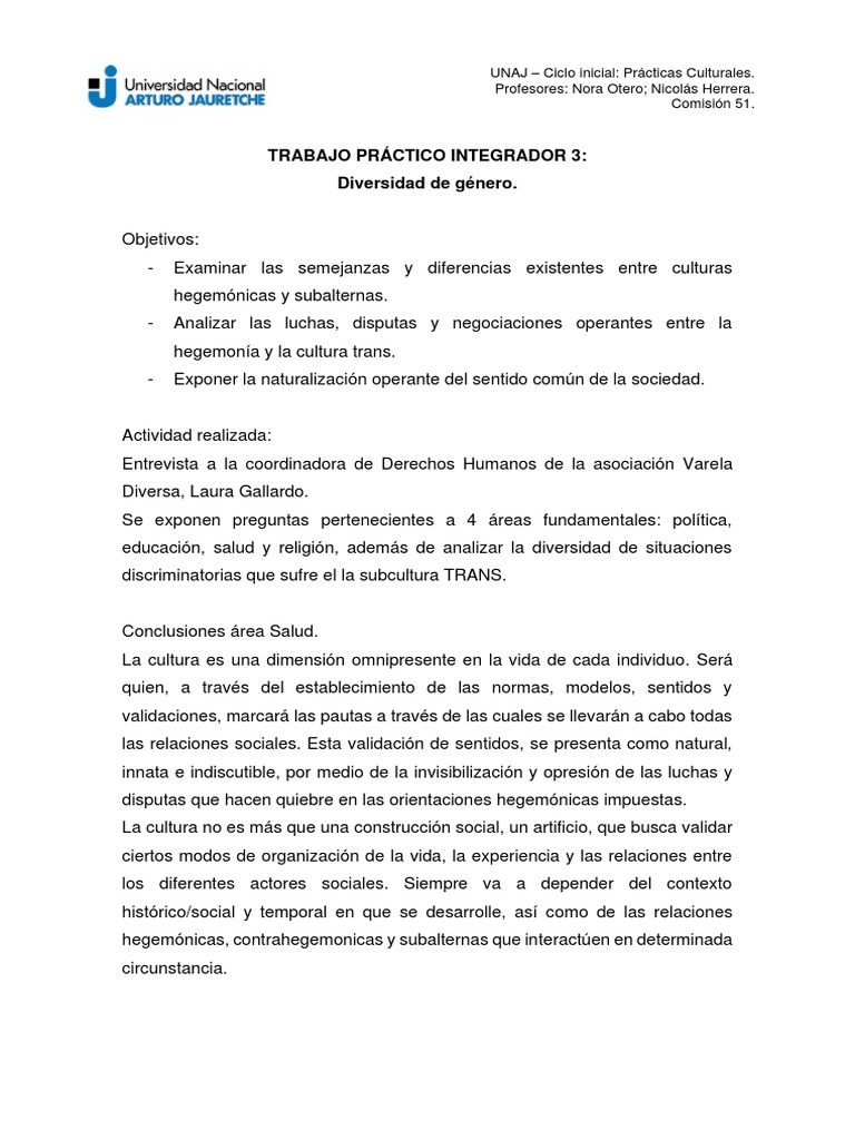 Prácticas Culturales - UNAJ | PDF | Sociedad | Hospital