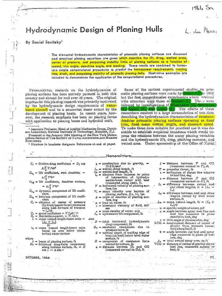 Savitsky Method for Planing Hull Design | PDF | Classical Mechanics ...