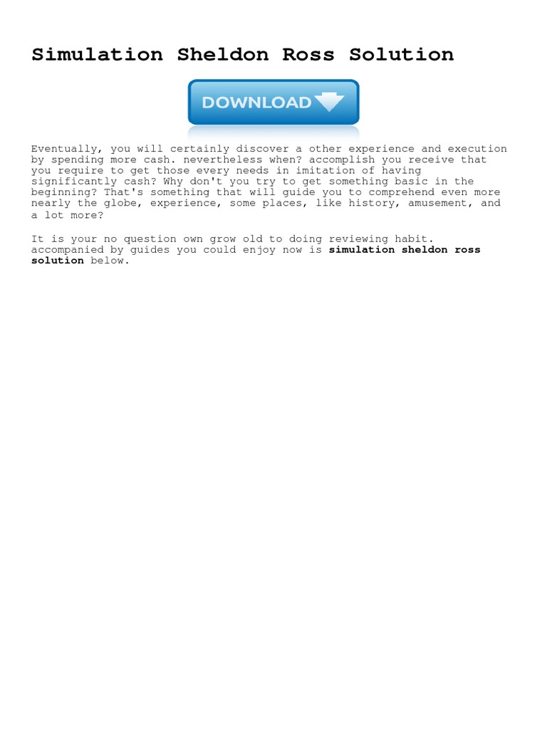 Simulation Sheldon Ross Solution | PDF