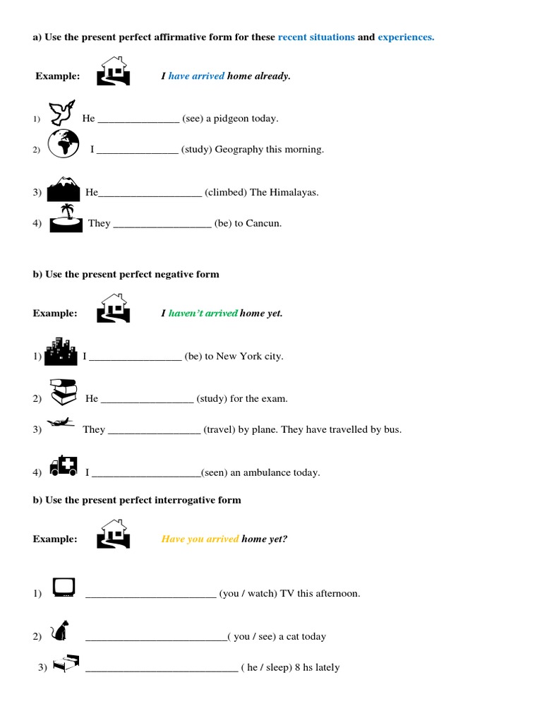 Actividad 1 Present Perfect | PDF