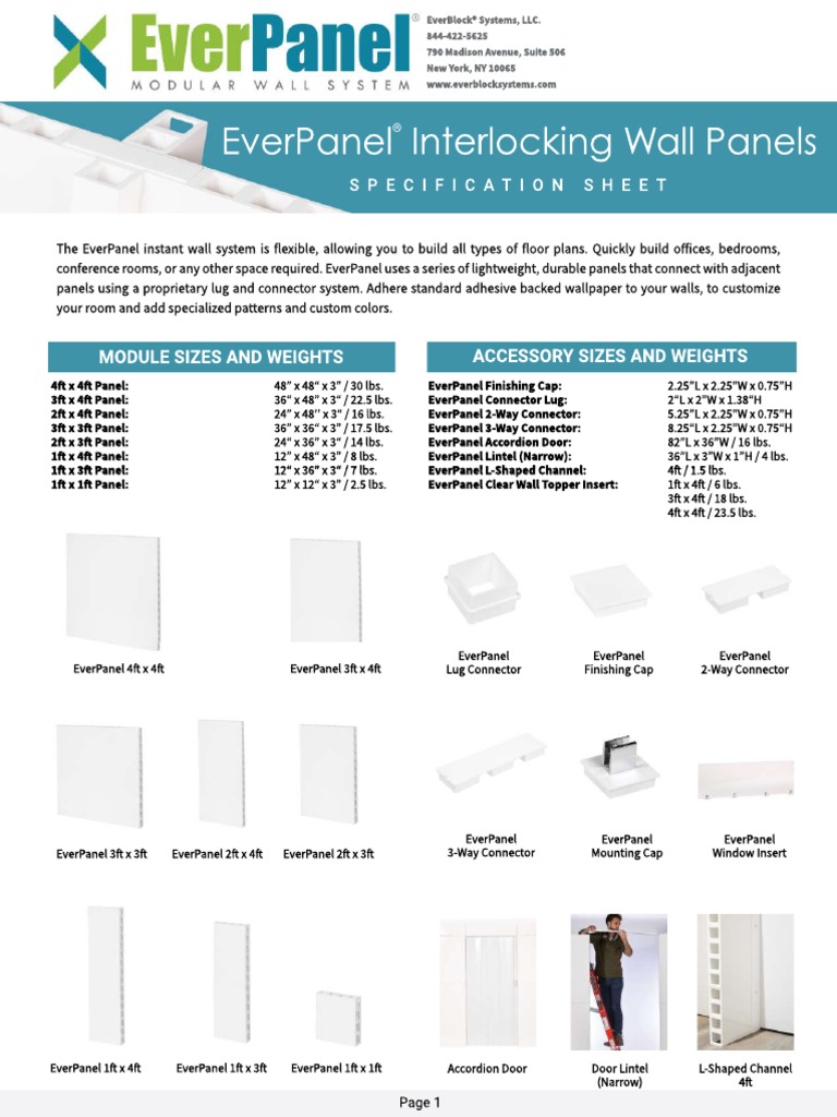 EverPanel - Modular Wall System - Specification Sheet | PDF | Nature | Business