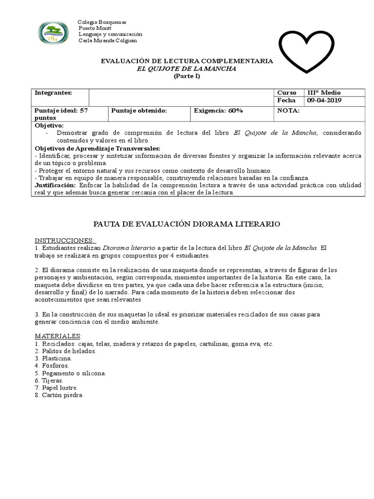 El Quijote de La Mancha | PDF | Don Quijote | Evaluación