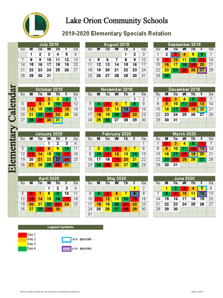 2019-20 Specials Rotation | PDF | Teaching Mathematics