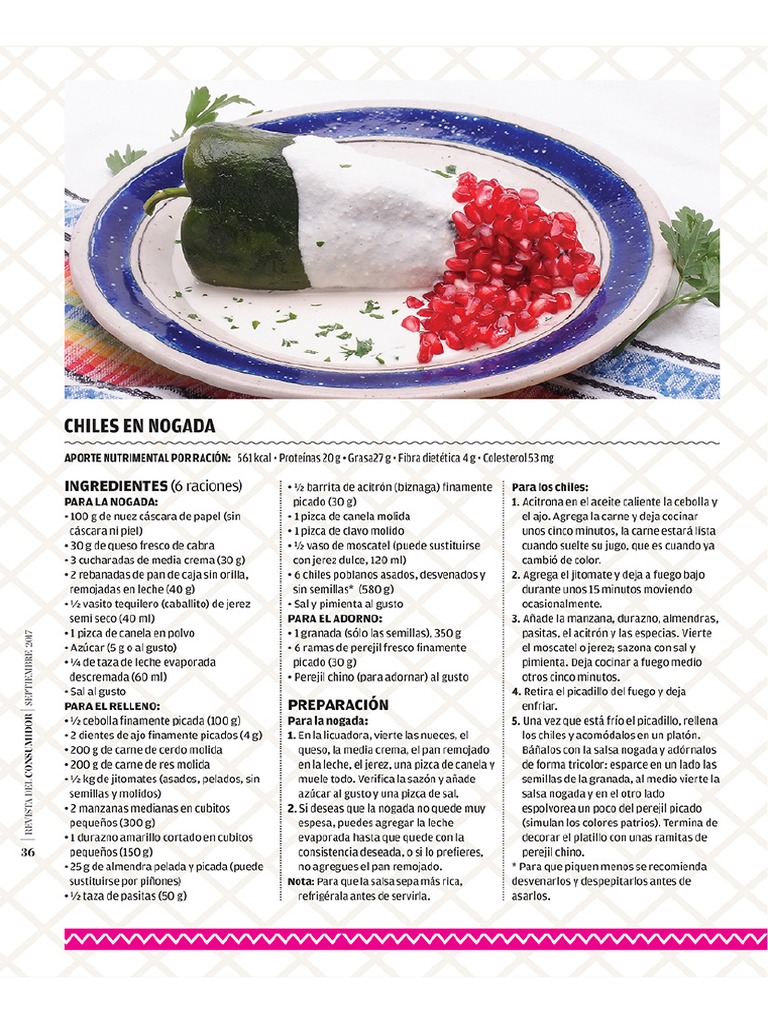 Receta Chiles en Nogada PDF | PDF