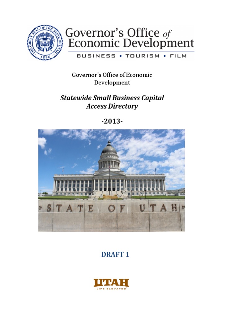 Utah Small Business Capital Directory | PDF | Utah | Venture Capital