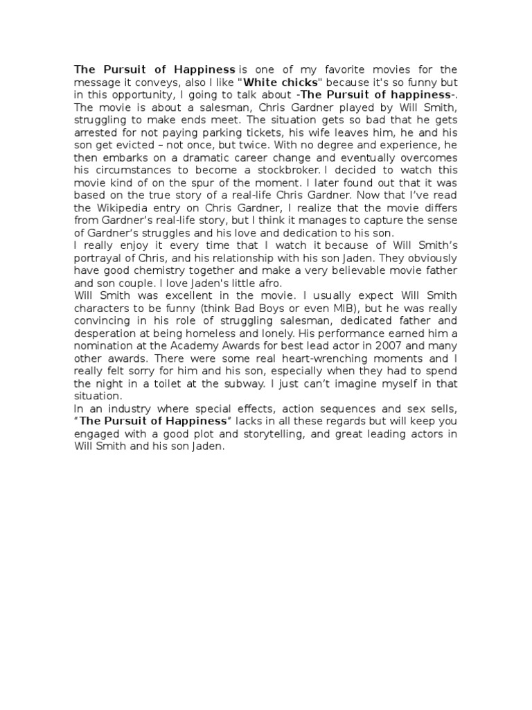 The Pursuit of Happyness | PDF