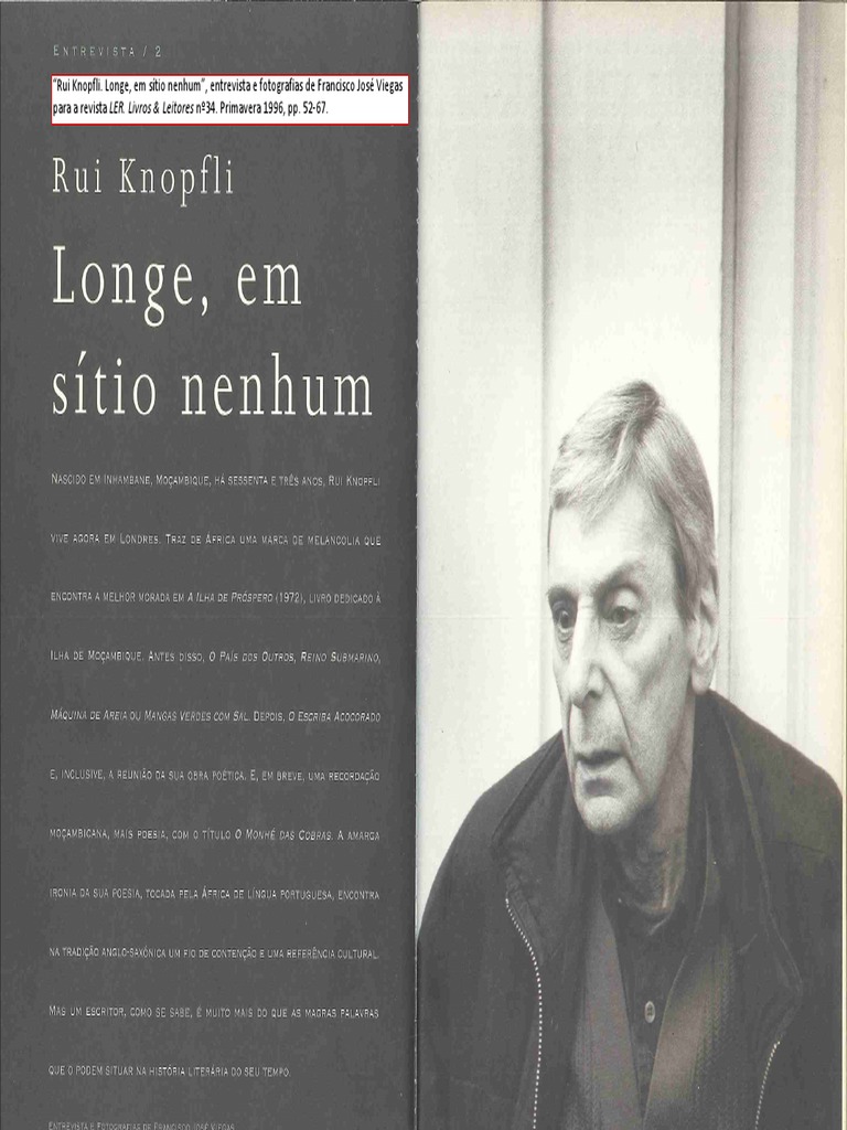 Entrevista com Rui Knopfli na LER | PDF | Arte