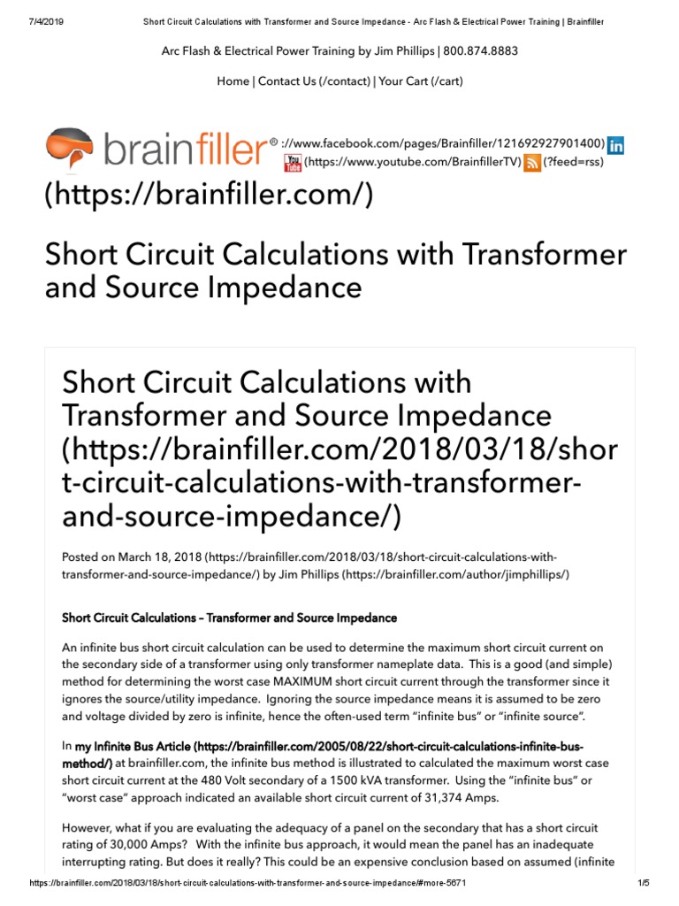 Short Circuit Calculations Guide | PDF | Transformer | Electrical Impedance