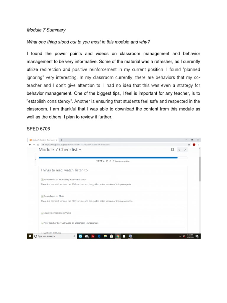 Module 7 Summary What One Thing Stood Out To You Most in This Module ...