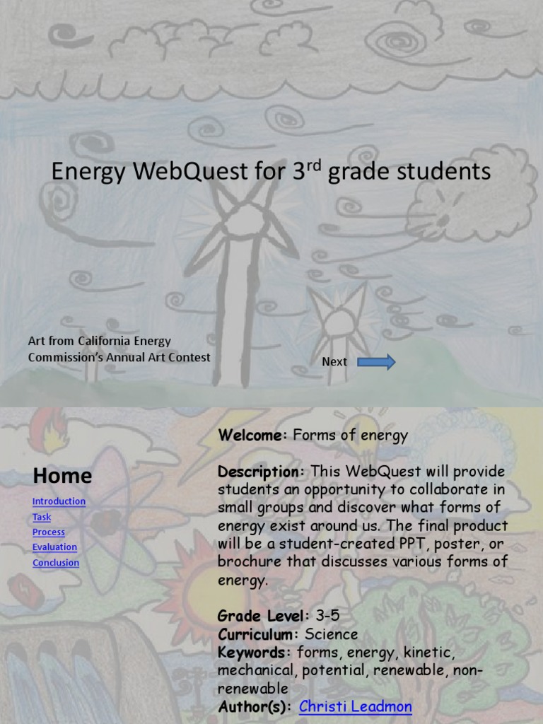 Energy WebQuest For 3rd Grade Students-Revision | PDF | Energy ...