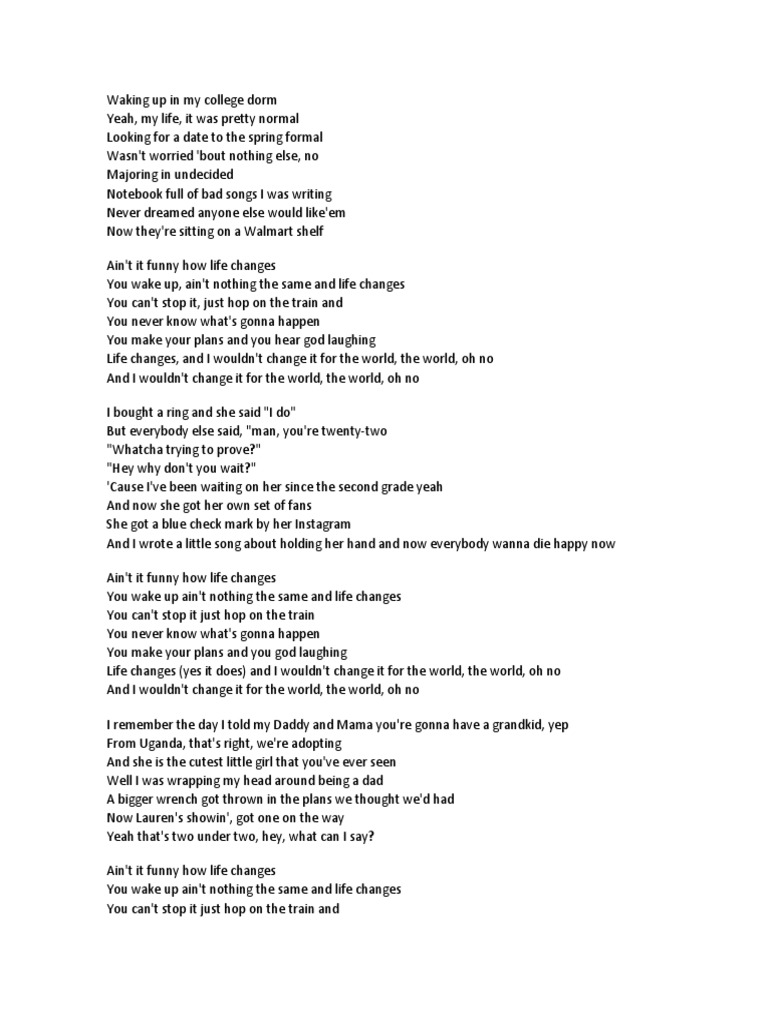 Life Changes Lyrics | PDF