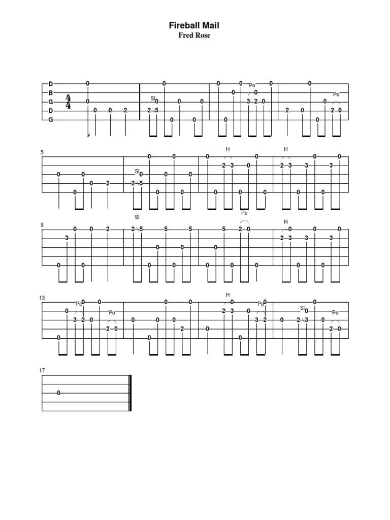 Fireball Mail Guitar Tab and Chords | PDF