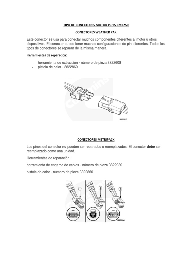 Tipos de conectores para motores ISC15 | PDF | Conector eléctrico | Equipo