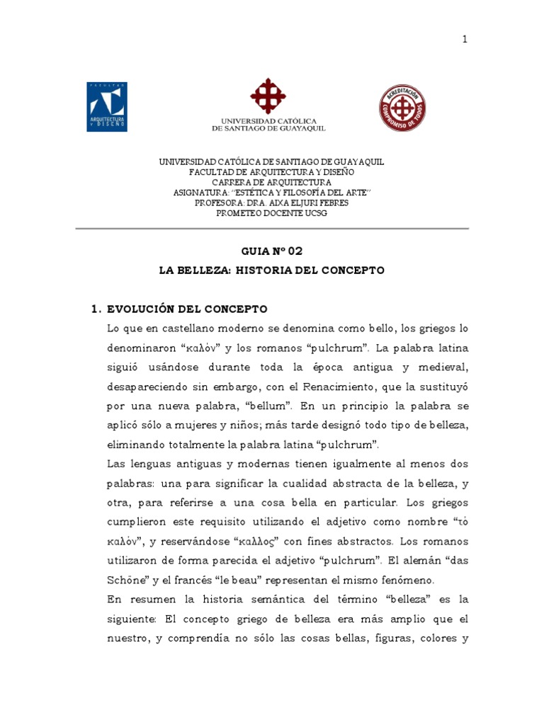 Historia del Concepto de Belleza | PDF | Belleza | Estética
