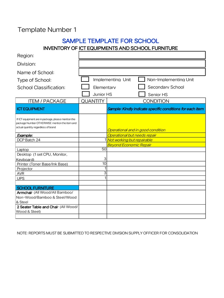 Template Number 1: Sample Template For School | PDF | Media Technology ...