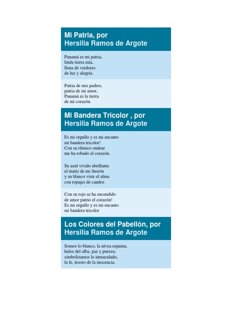 Colección de poemas patrióticos panameños | PDF | Panamá