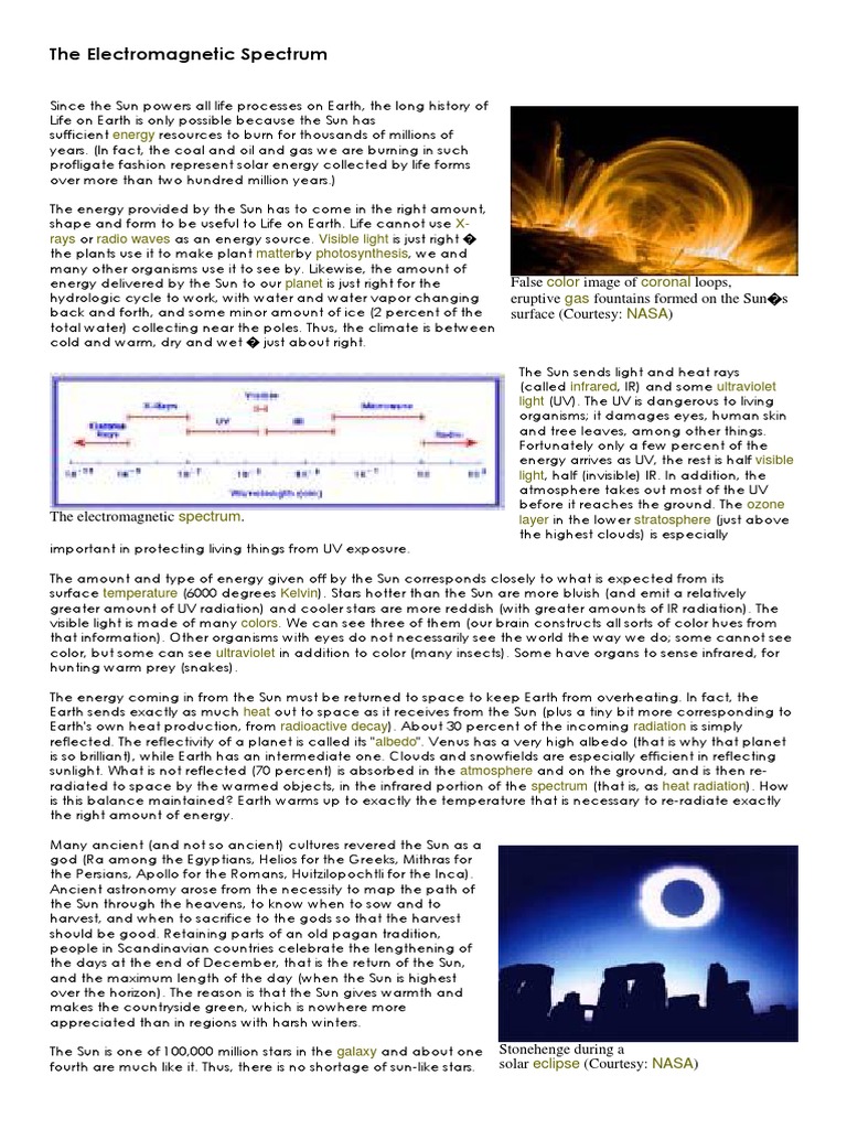 The Electromagnetic Spectrum | PDF | Electromagnetic Spectrum ...