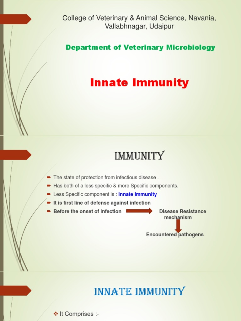 Innate Immunity: College of Veterinary & Animal Science, Navania ...