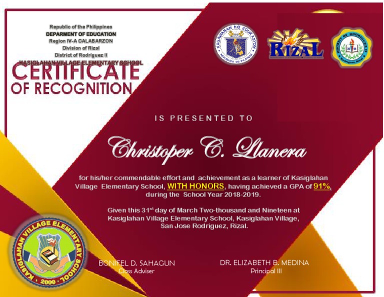 Editable Certificate Design #4 | PDF