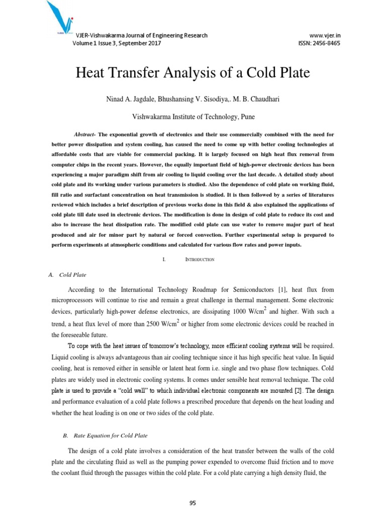 Heat Transfer Analysis of A Cold Plate | PDF | Heat Transfer | Heat
