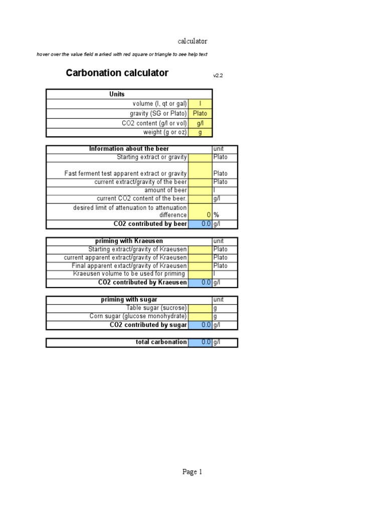 Beer Carbonation Calculator Tool | PDF | Brewing | Fermented Drinks
