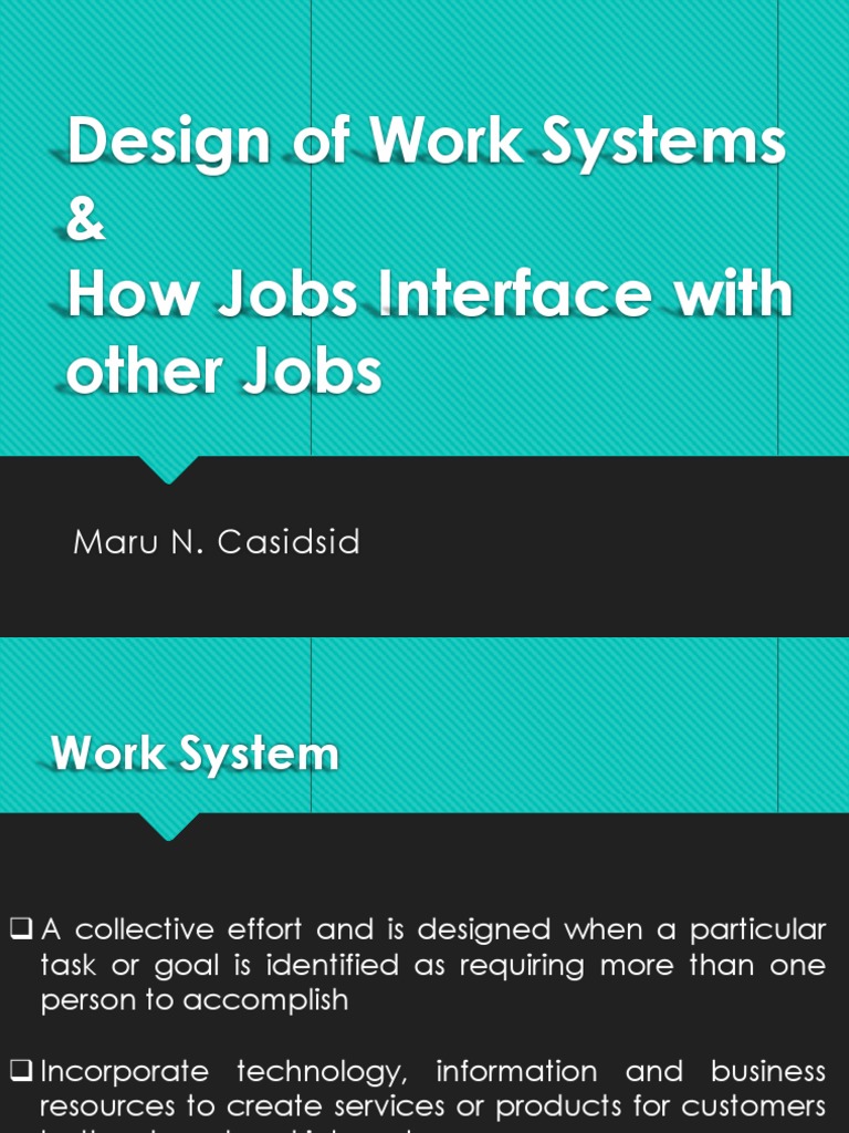 Design of Work Systems MARU | PDF | System | Employment