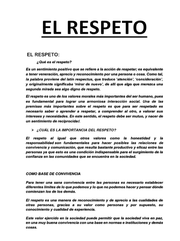 El Respeto | PDF | Los bosques | Naturaleza