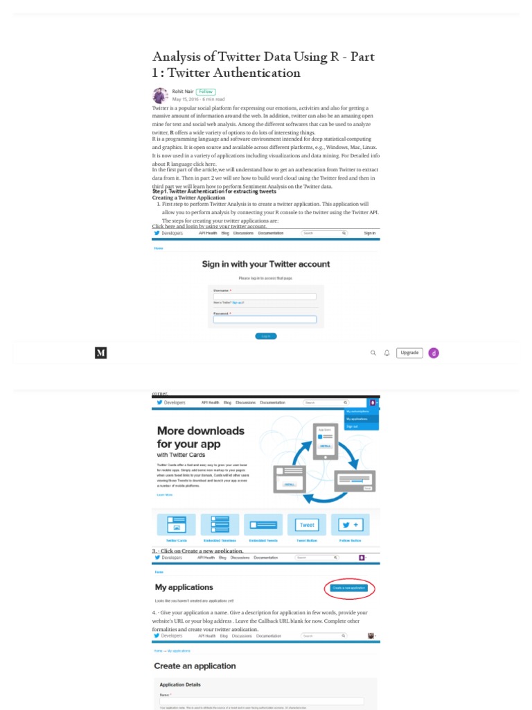 Twitter Data Analysis with R: Auth | PDF | Application Programming ...