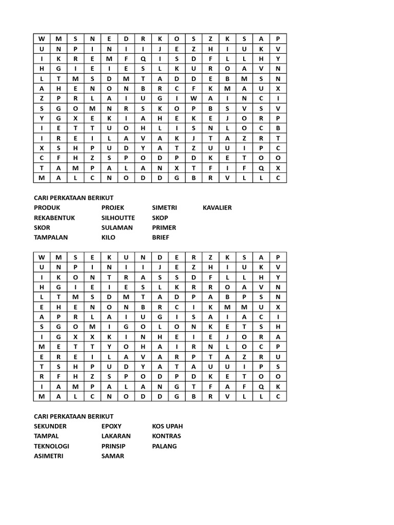 Puzzle Word RBT t1 Soalan | PDF