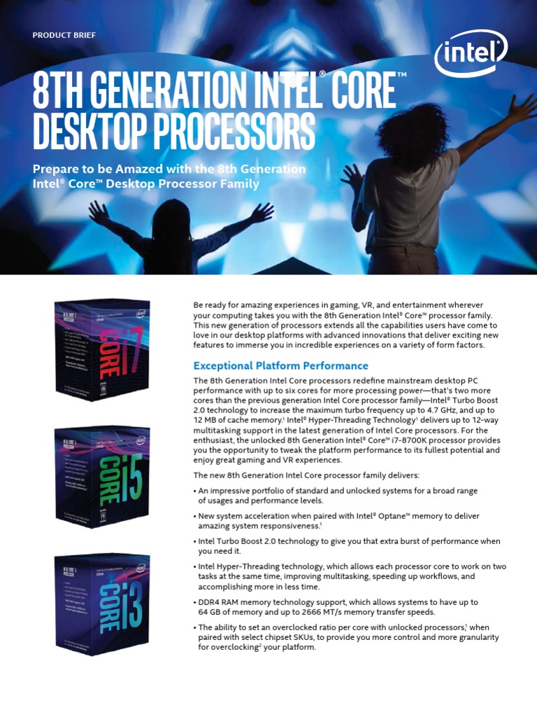 8th Gen Core Family Desktop Brief | PDF | Multi Core Processor | Intel