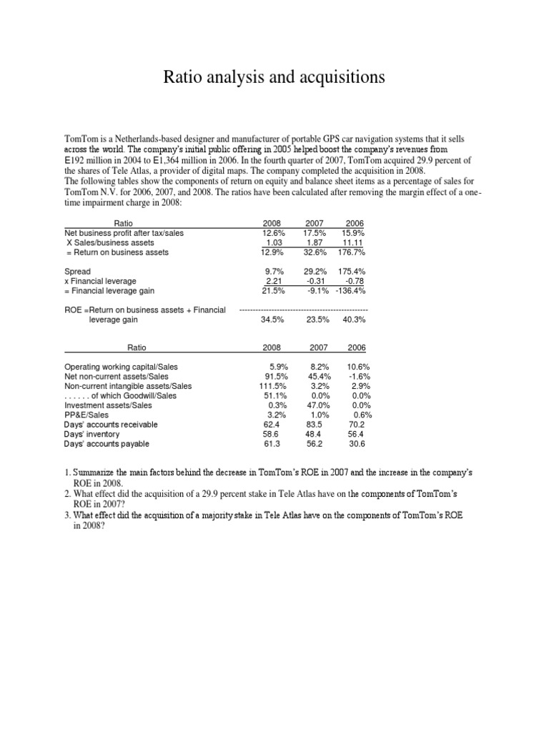 Case 3 - Ratio Analysis and Acquisitions | PDF | Equity (Finance) | Leverage (Finance)