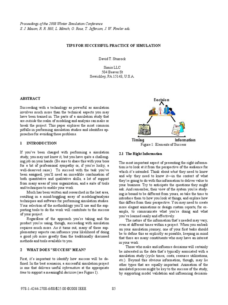Tips For Successful Practice of Simulation | PDF | Simulation | Risk
