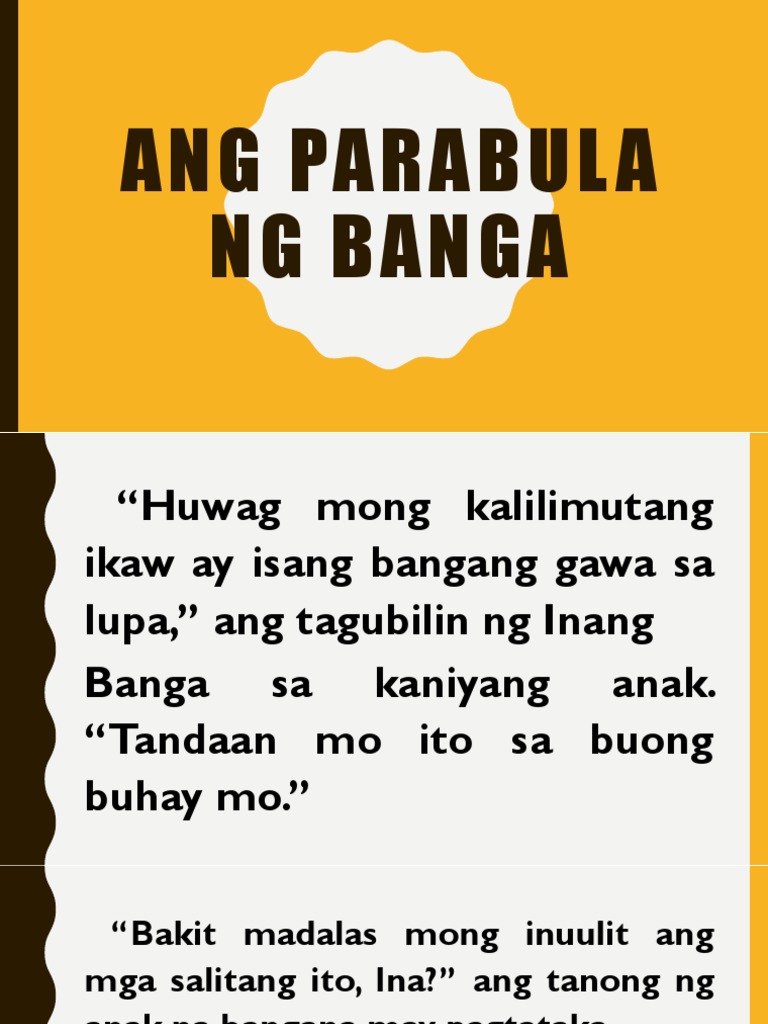 Ang Parabula NG Banga | PDF