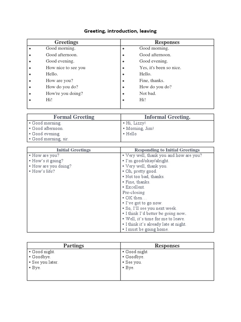 Greeting | PDF