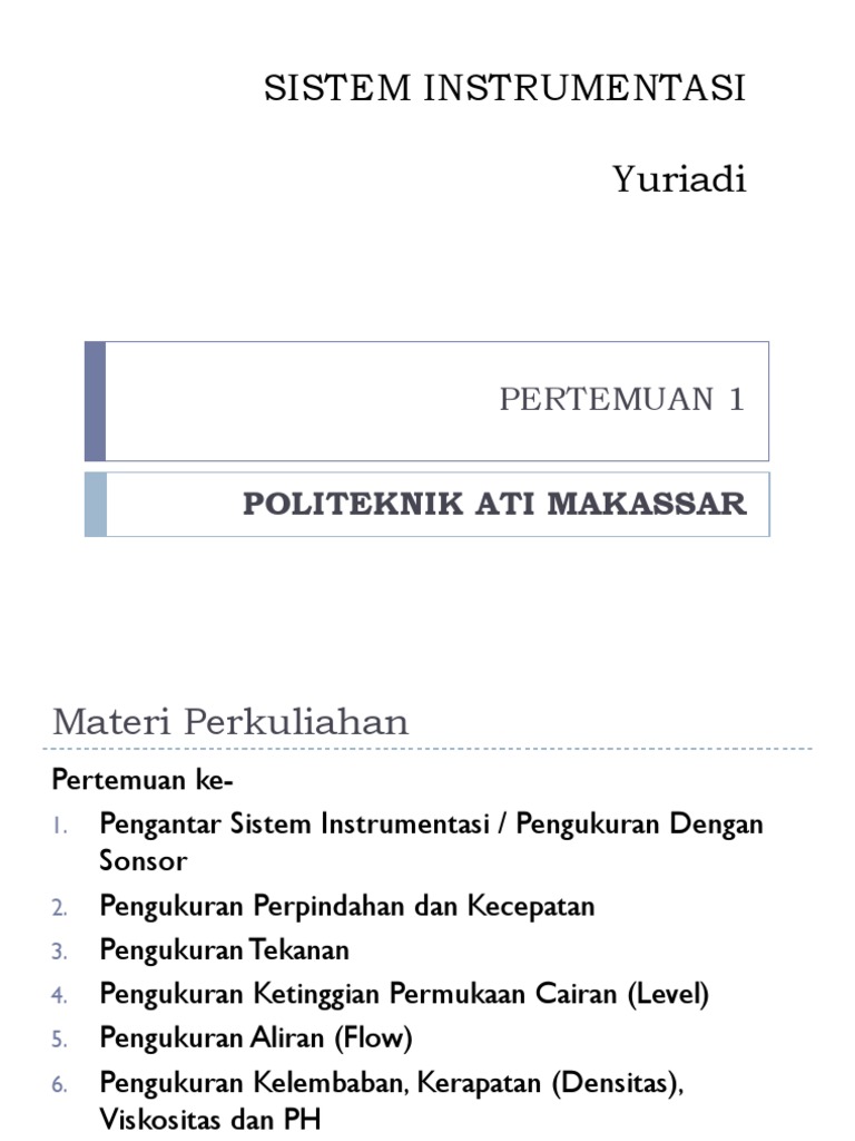 Instrumentasi - 01 | PDF