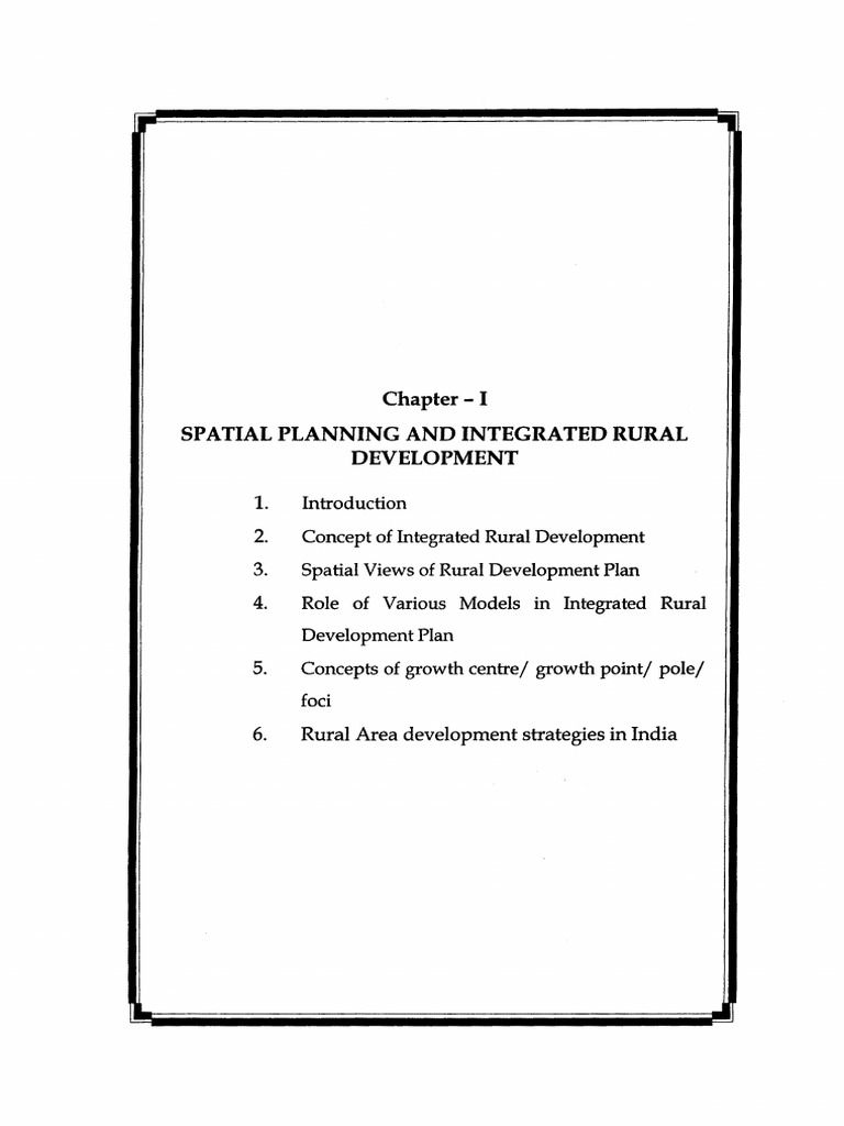 Chapter - 1 Spatial Planning and Integrated Rural Development | PDF ...