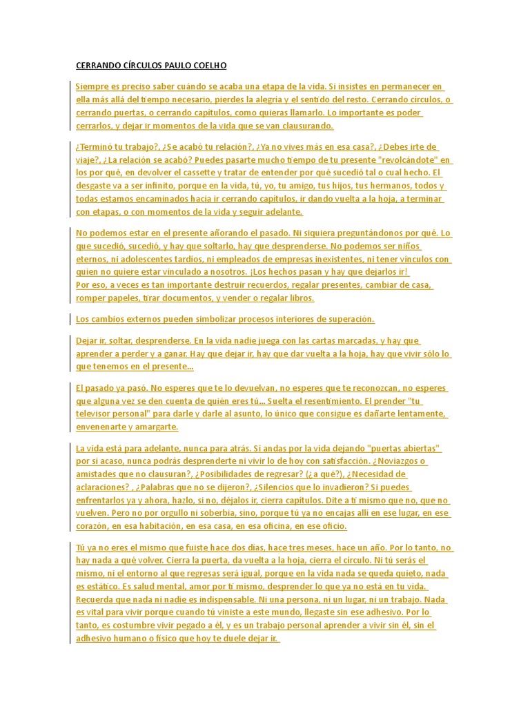Cerrando Círculos Paulo Coelho | PDF
