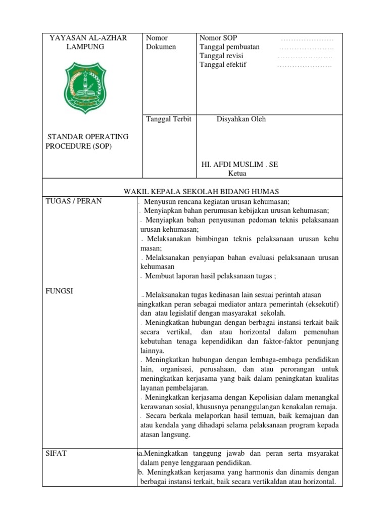 Sop Waka Humas | PDF