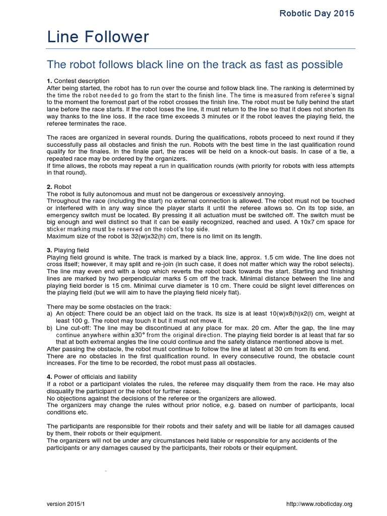 Line Follower: The Robot Follows Black Line On The Track As Fast As ...