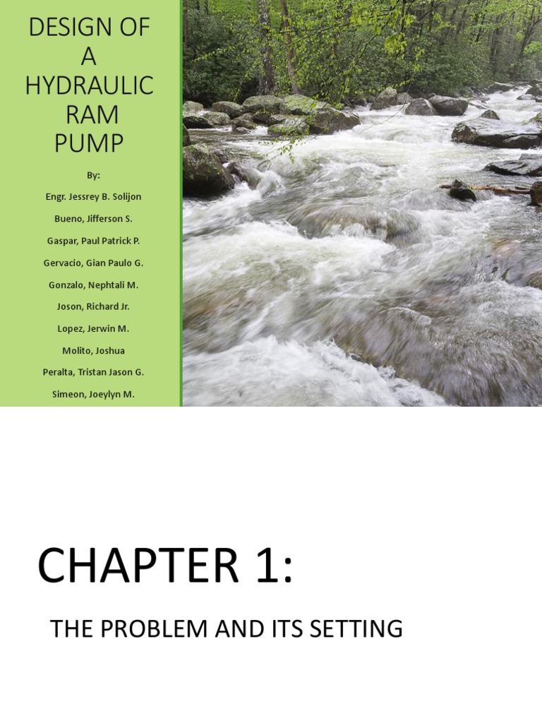 Design of A Hydraulic RAM Pump | PDF | Pump | Classical Mechanics