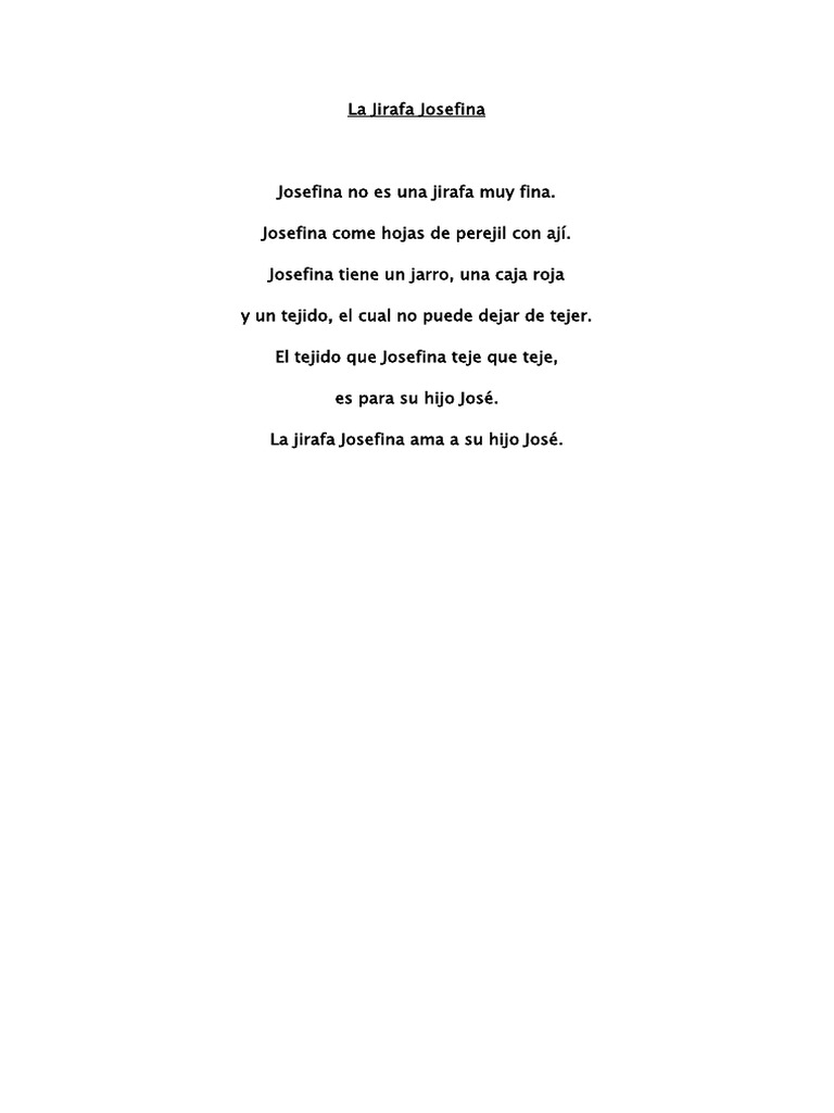 La Jirafa Josefina Data | PDF